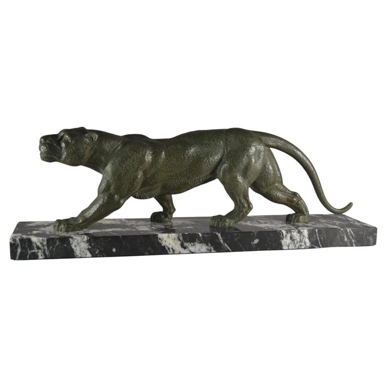Demeter Chiparus Large Art Deco Metal Panther For Sale at 1stDibs