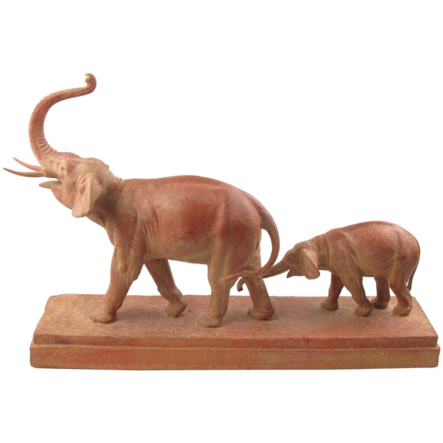 Art Deco Terracotta Sculpture Group at 1stDibs