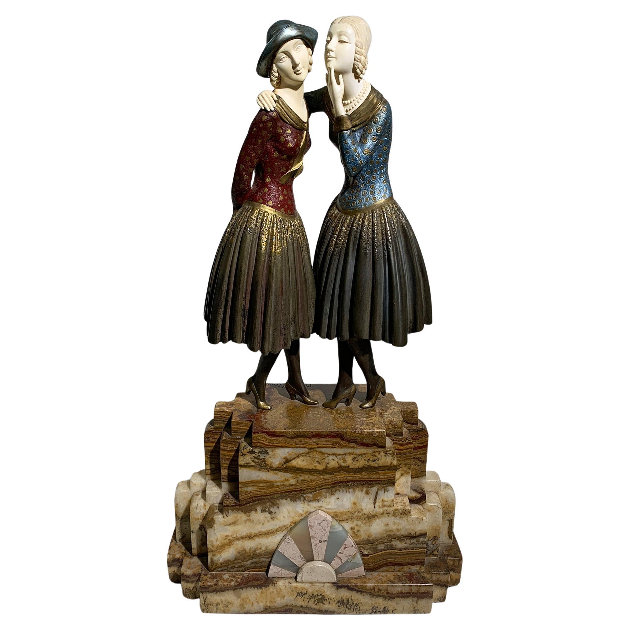 “Elegant Lady” Stunning Large Art Deco Sculpture Signed by D.H Chiparus ...