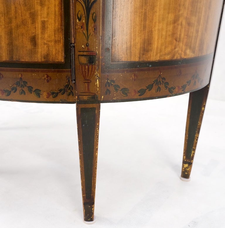 Demi Lune Adams Style Satin Wood Console Cabinet Dresser Server Entry ...