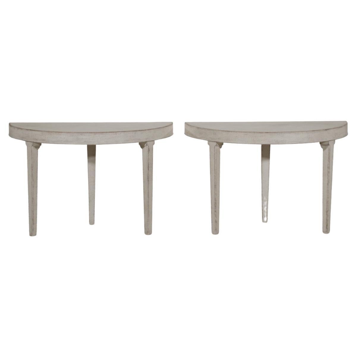 Hepplewhite Inlaid Demi-lune Card Table at 1stDibs