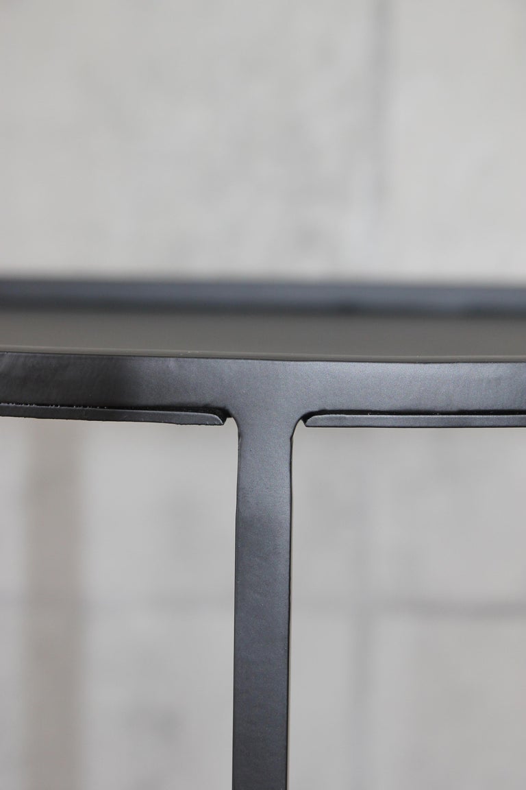 'Demi-Lune' Three Legs Blackened Steel Side Table by Understated Design ...