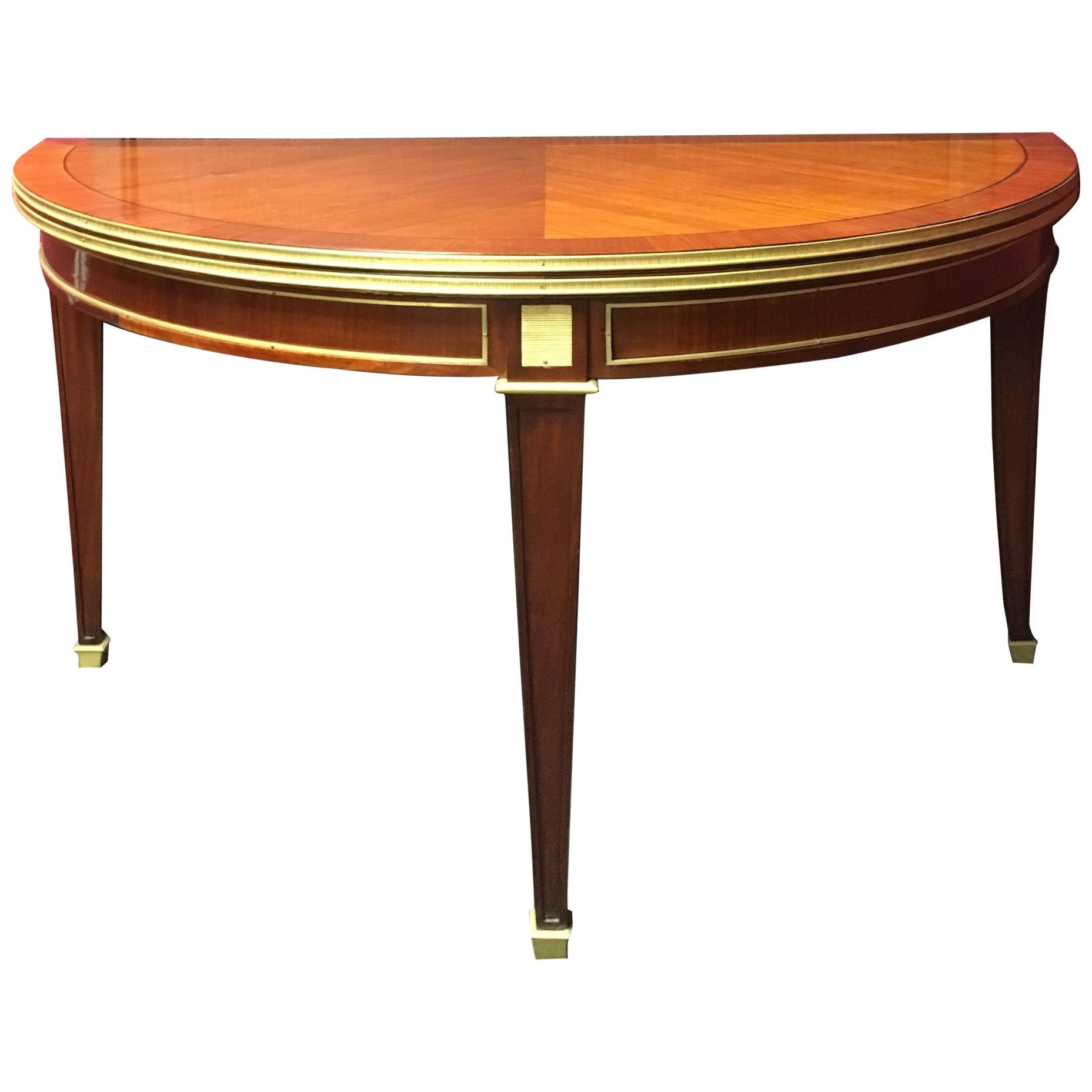 Antique Pair of Edwardian Mahogany Demilune Console Side Tables, 19th ...