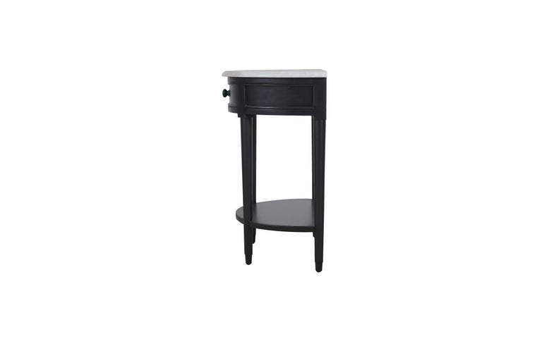Demilune Mahogany Table with Marble Top in Black Matte Finish For Sale ...