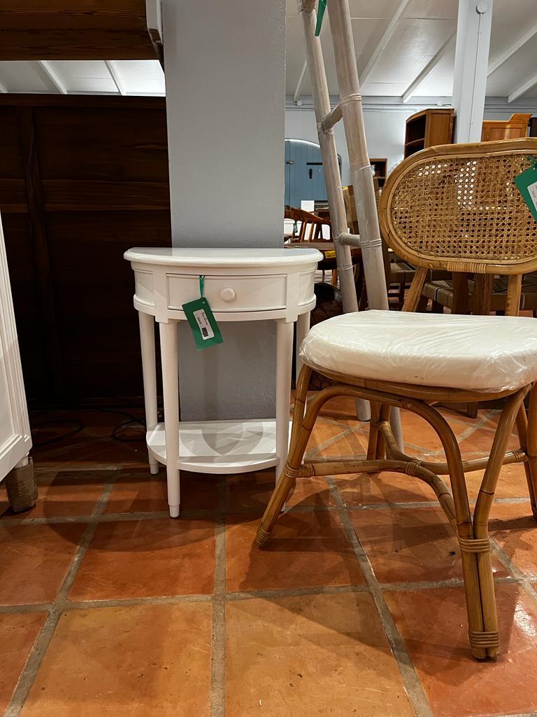 Demilune Mahogany Table with Marble Top in Black Matte Finish For Sale ...