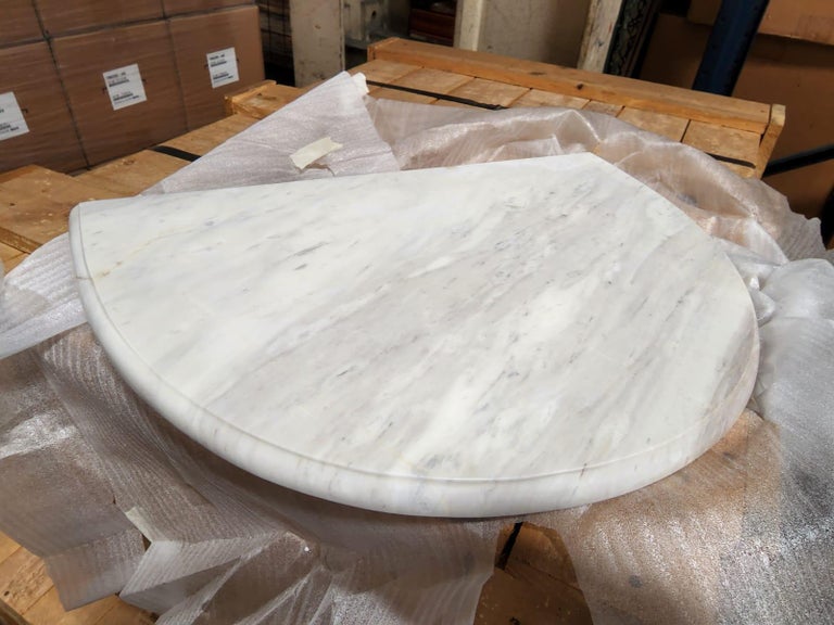Demilune Mahogany Table with Marble Top in Black Matte Finish For Sale ...