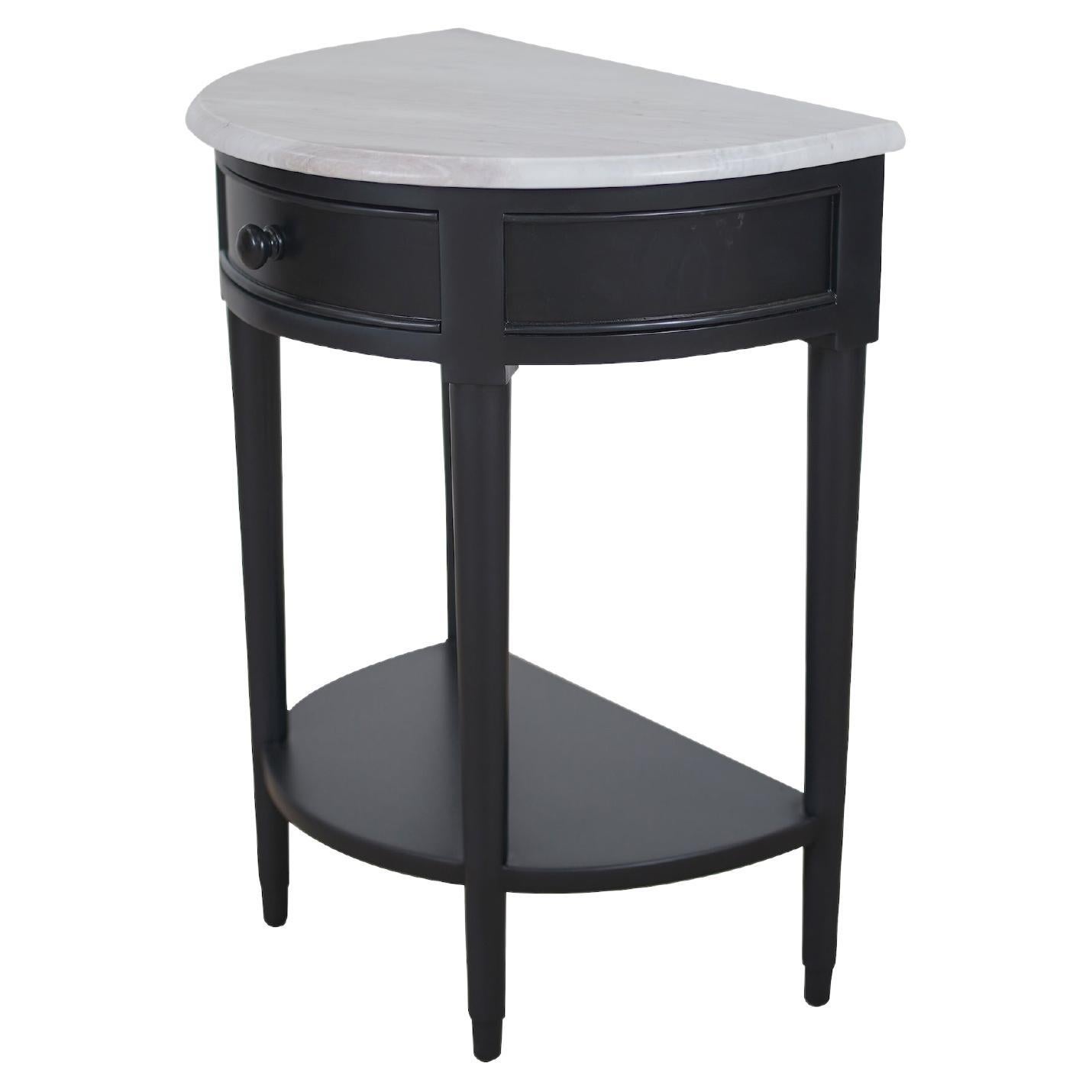 Metal Demilune Table with a Faun Leg and Glass Top at 1stDibs