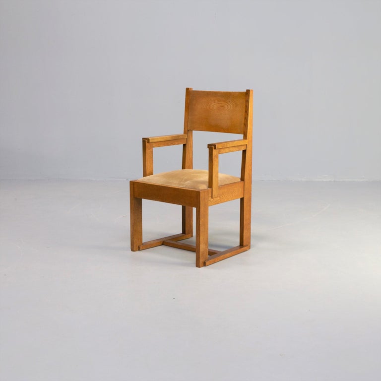 Den Haag Art Deco Solid Oak Side or Desk Chair - Netherlands 1930s For ...