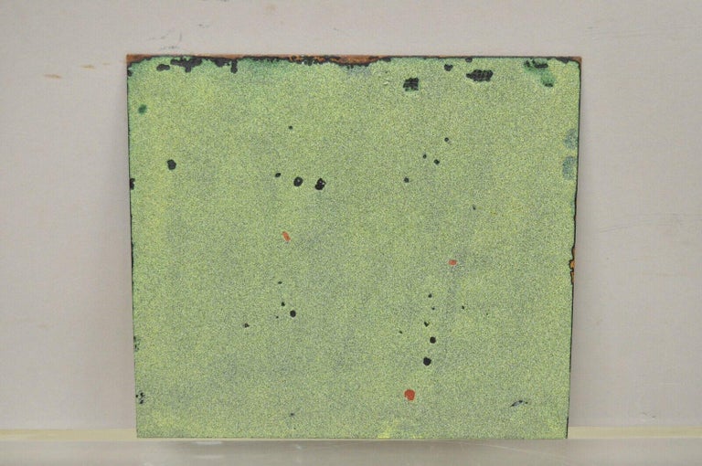 Den Moshe Signed Enamel on Copper Small Painting Yellow Countryside Art ...