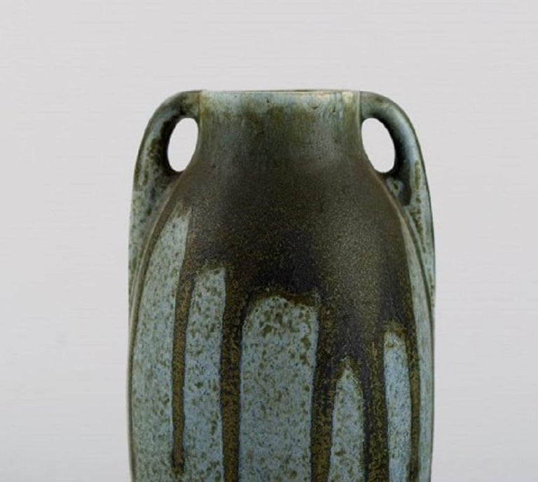 Denbac, France, Vase with Handles in Glazed Ceramic, Beautiful Running ...