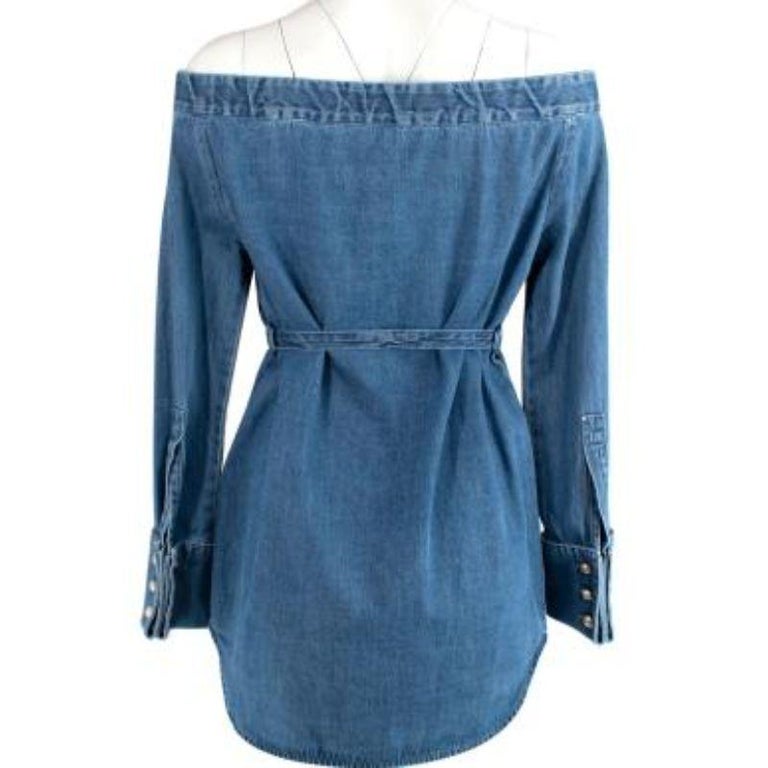 Denim Off-Shoulder Dress For Sale at 1stDibs