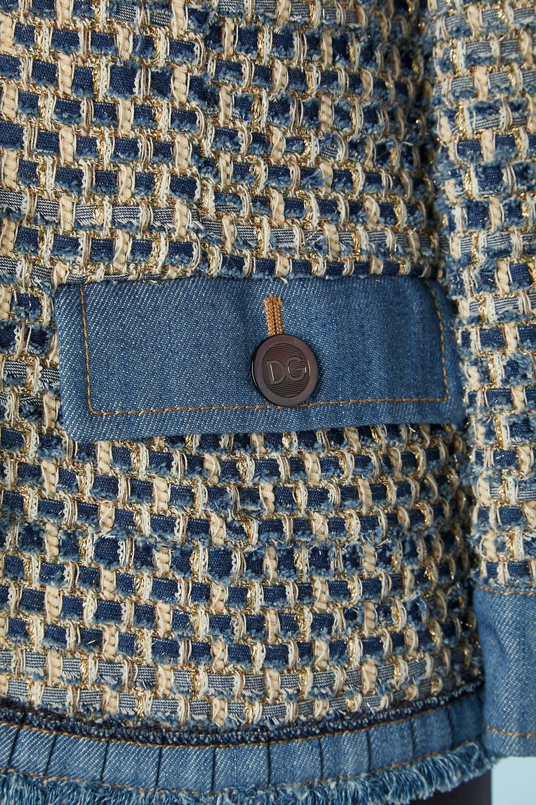 Denim tweed mix with gold lurex and denim edge jacket Dolce and Gabbana ...