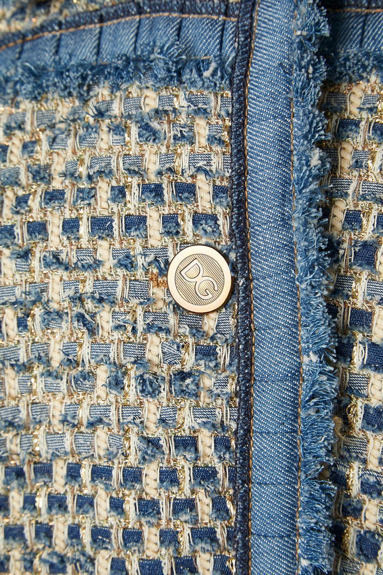 Denim tweed mix with gold lurex and denim edge jacket Dolce and Gabbana ...