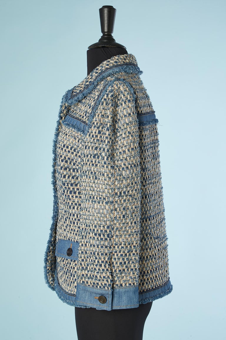 Denim tweed mix with gold lurex and denim edge jacket Dolce and Gabbana ...