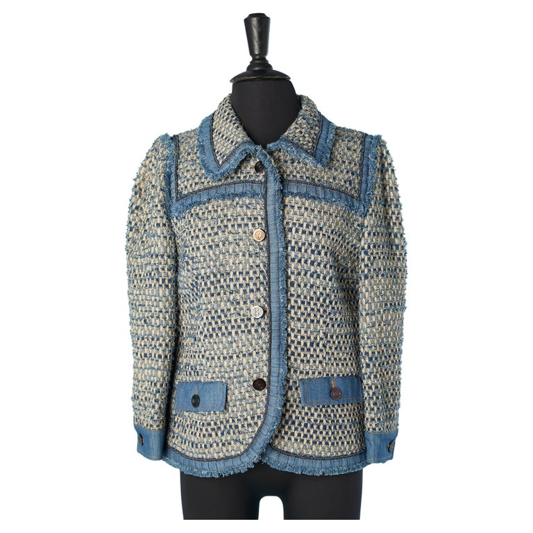 Denim tweed mix with gold lurex and denim edge jacket Dolce and Gabbana ...
