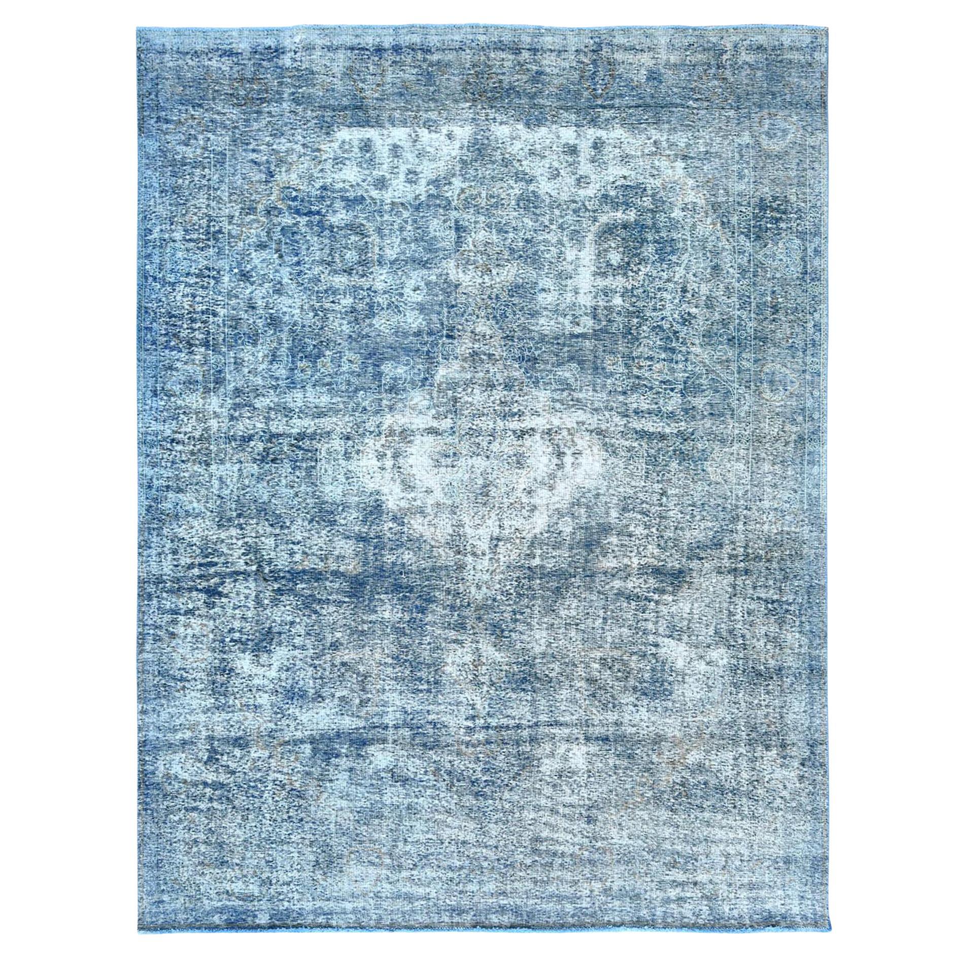 Stone Gray Worn Down Rustic Feel Worn Wool Hand Knotted Old Persian ...