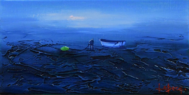 Denis Lebecq - Prise Du Jour - Boats In The Ocean - Oil On Linen ...
