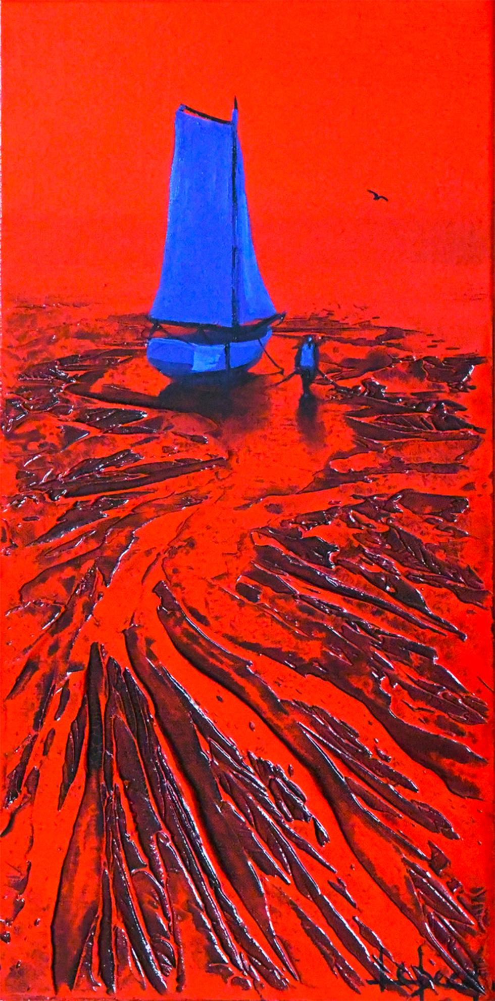 Denis Lebecq - Étoile éclatée dans le sable - Ocean Landscape - Red ...