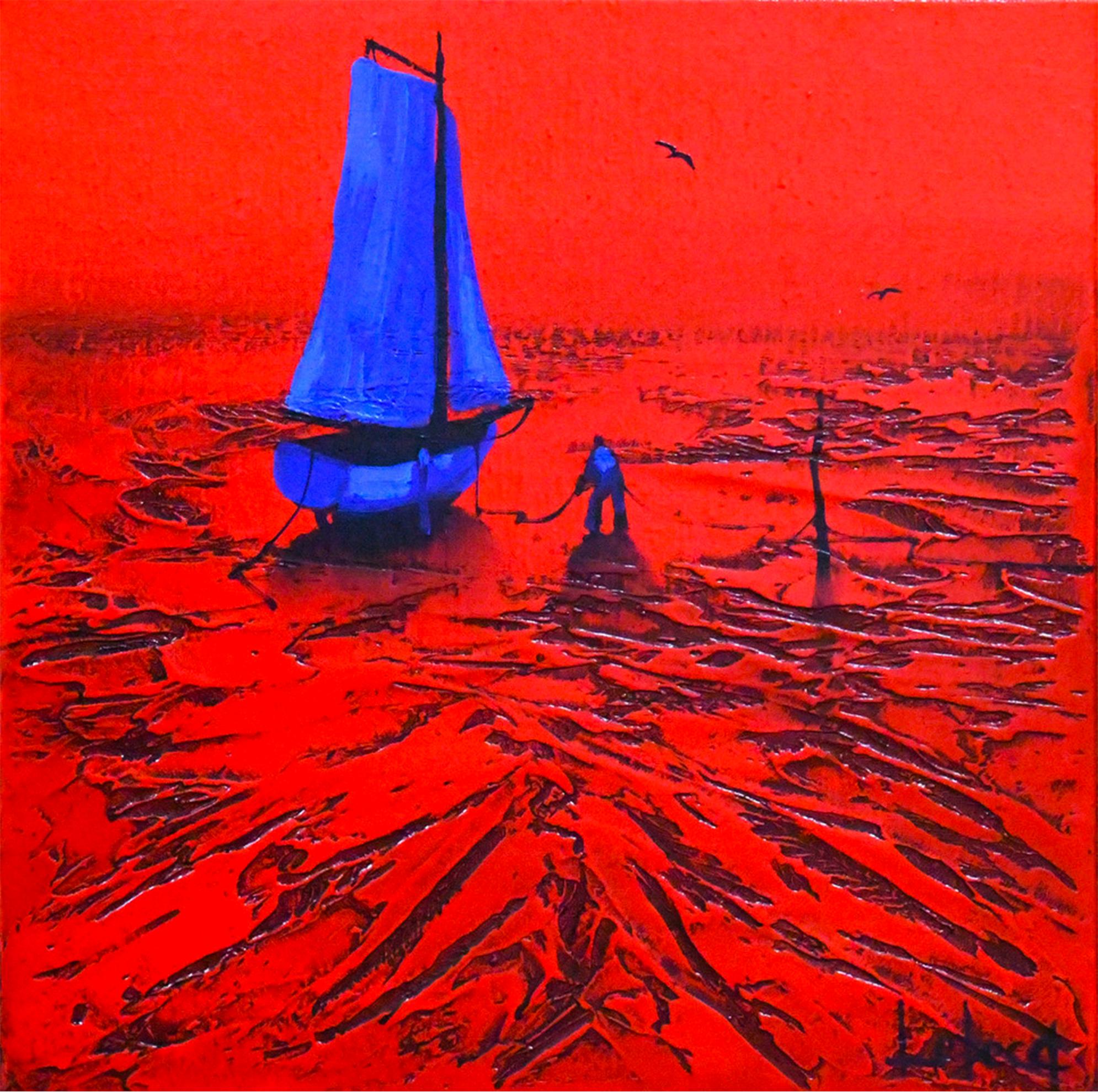 Denis Lebecq - Étoile éclatée dans le sable - Ocean Landscape - Red ...