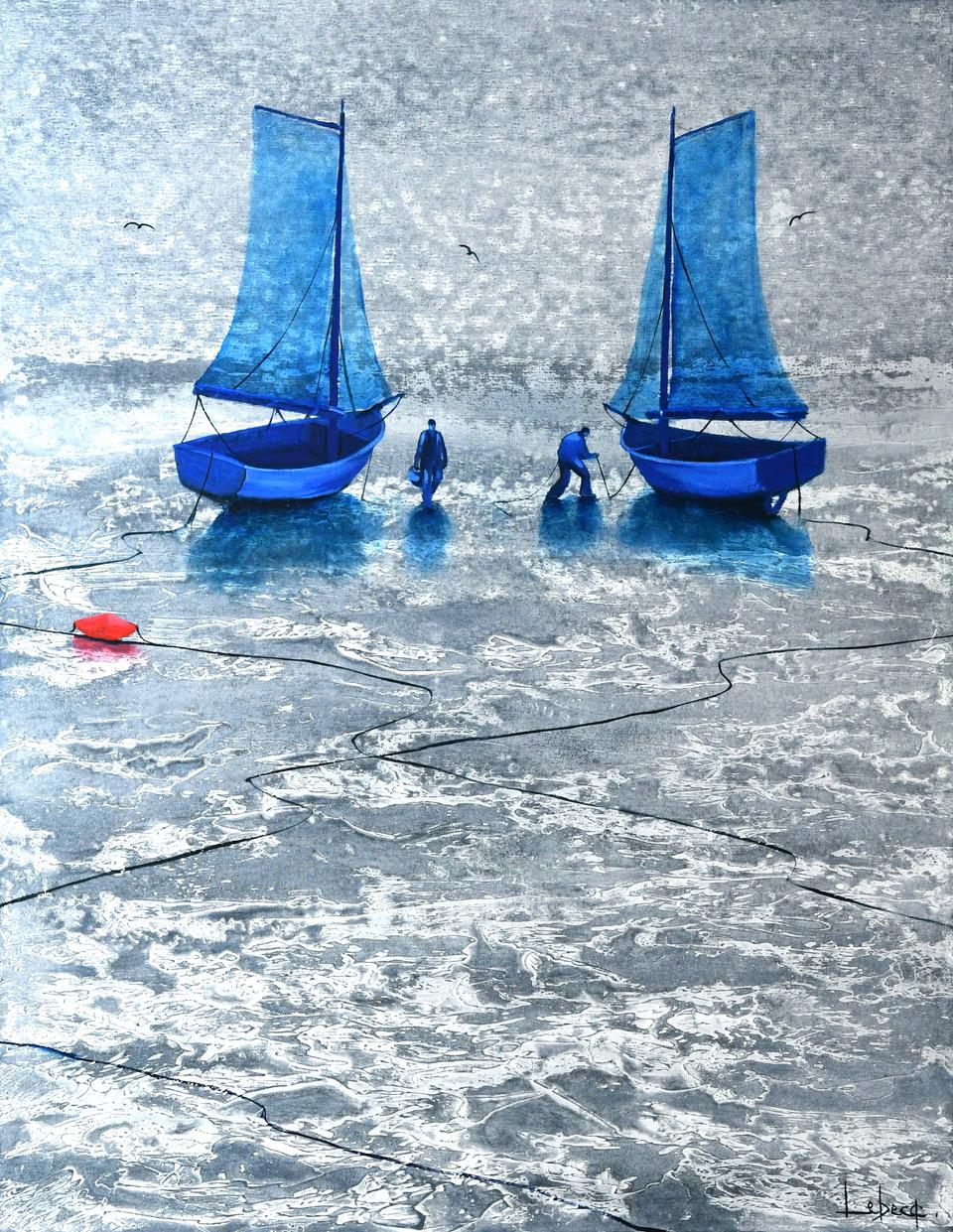 Denis Lebecq - Étoile éclatée dans le sable - Ocean Landscape - Red ...