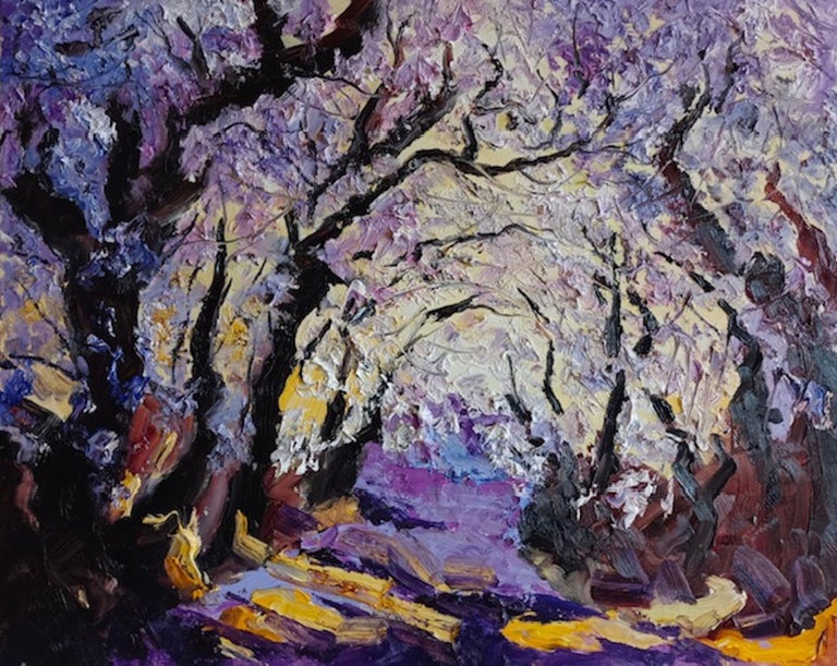 Denis Ribas - Cherry Trees in Flowers - original impasto artwork ...