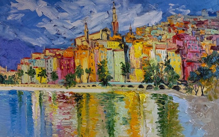 Denis Ribas - Menton City - impressionist landscape oil painting modern ...