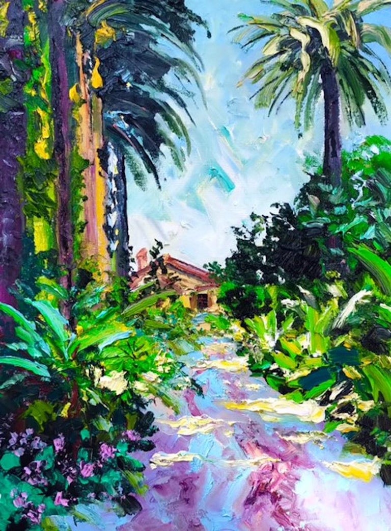Denis Ribas - Palm Trees Summer Scene - Impressionist abstract ...