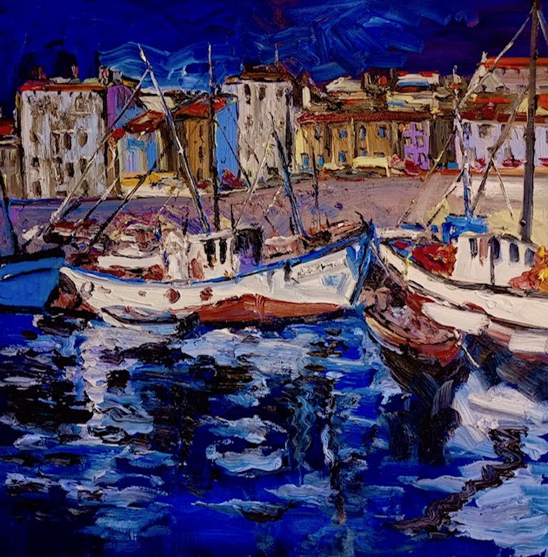 Denis Ribas - Port Verdes Harbor - impressionist landscape painting ...
