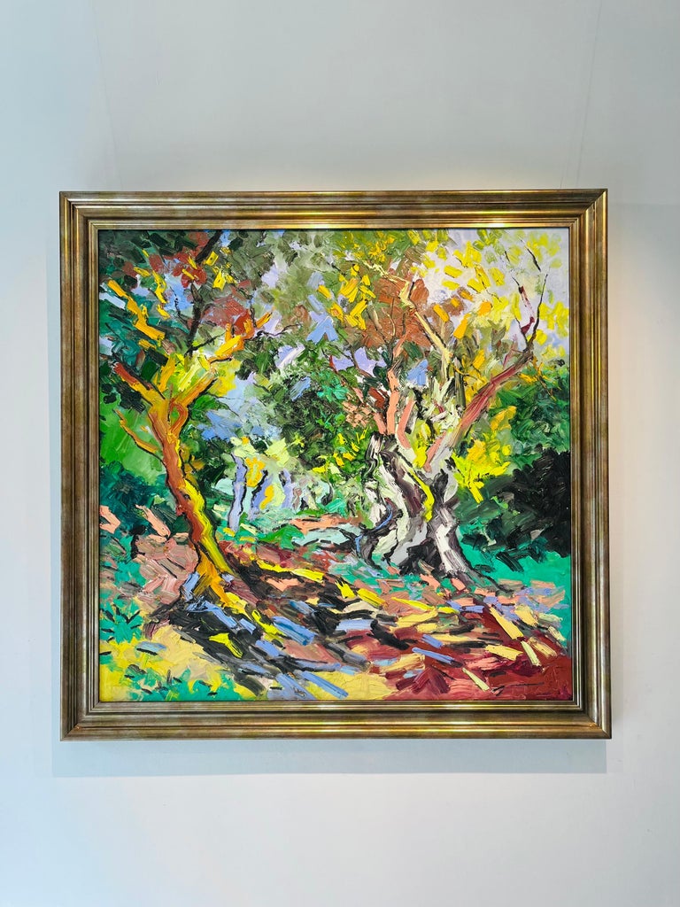 Denis Ribas - Summer Woodland - impasto oil paint landscape forest ...
