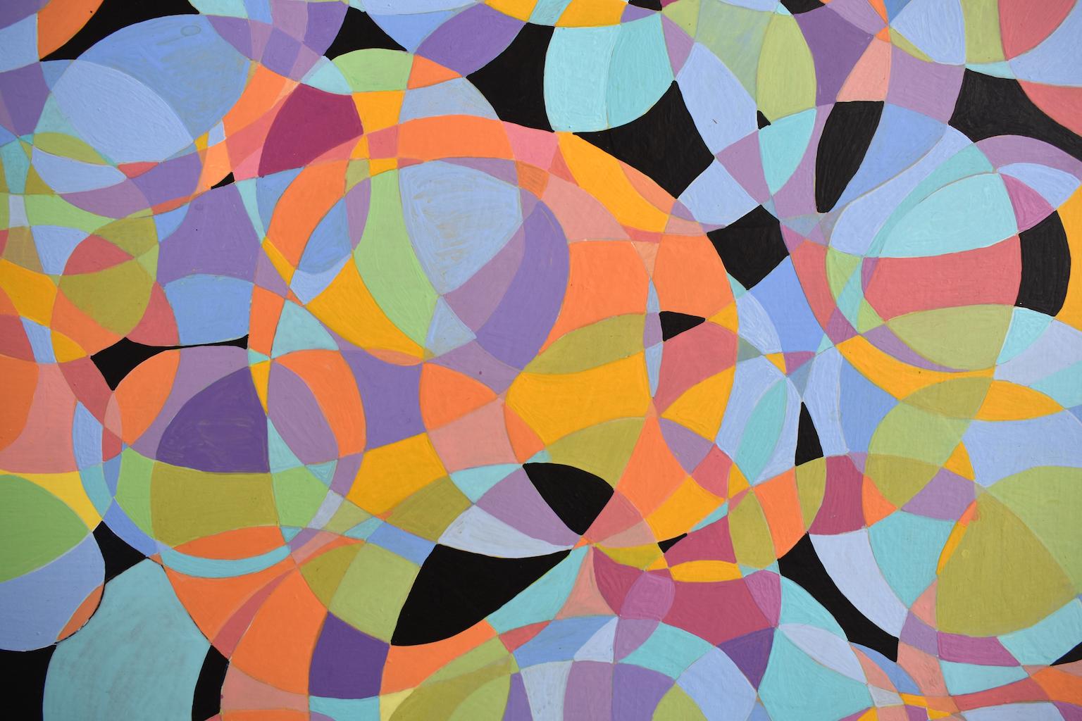 Denise Driscoll - "Confluence", abstract, ovals, green, orange, blue ...