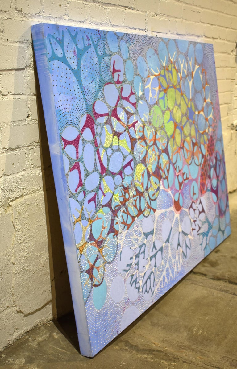 Denise Driscoll - "Sentience", abstract, acrylic painting, turquoise ...