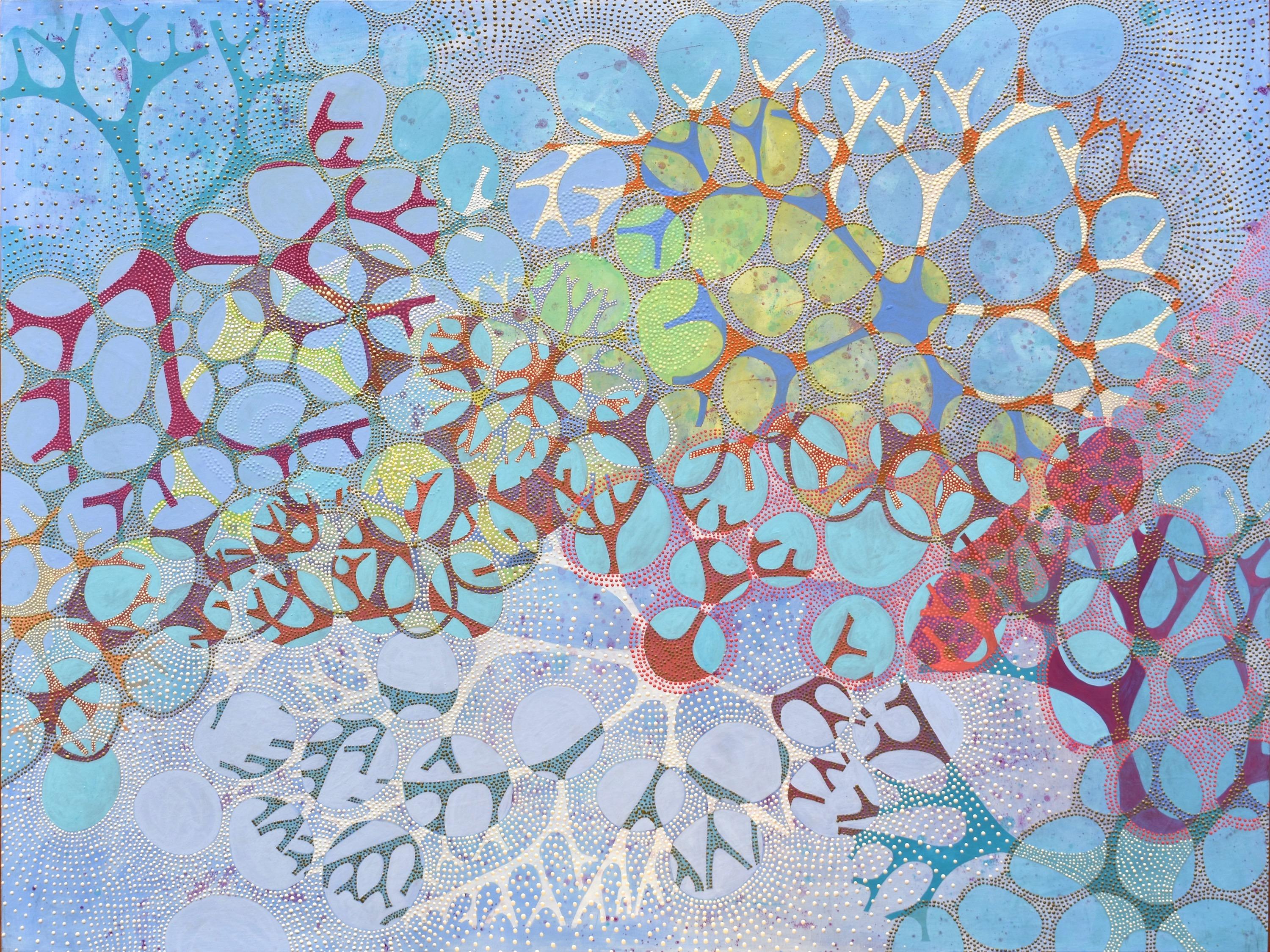 Denise Driscoll - "Sentience", abstract, acrylic painting, turquoise ...