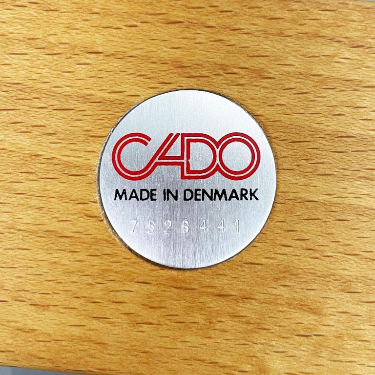 Denmark Mid-Century Folding Deck Chair in Wood and Cream Fabric by Cado ...