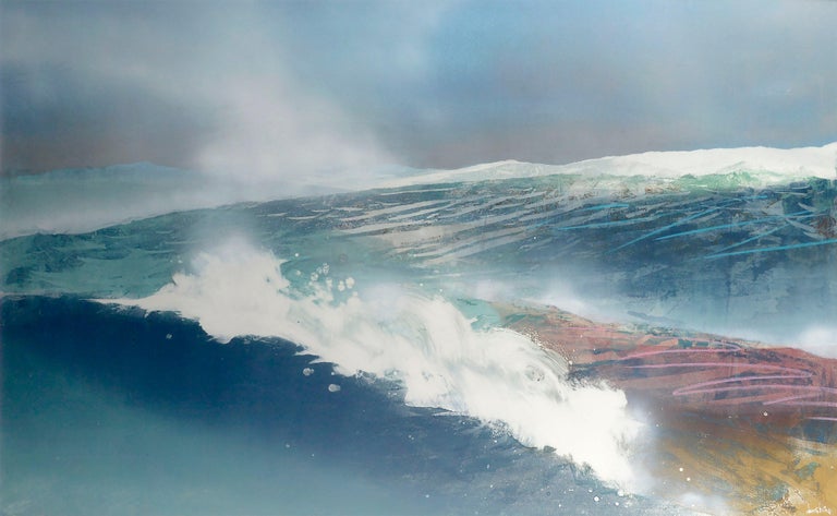 Dennis Frings - Vintage Large Scale Ocean Seascape Abstract Monoprint ...