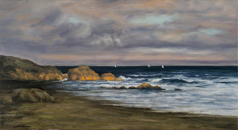 Dennis Sheehan - "Coast at Daybreak" Realistic Beach Scene at Early ...