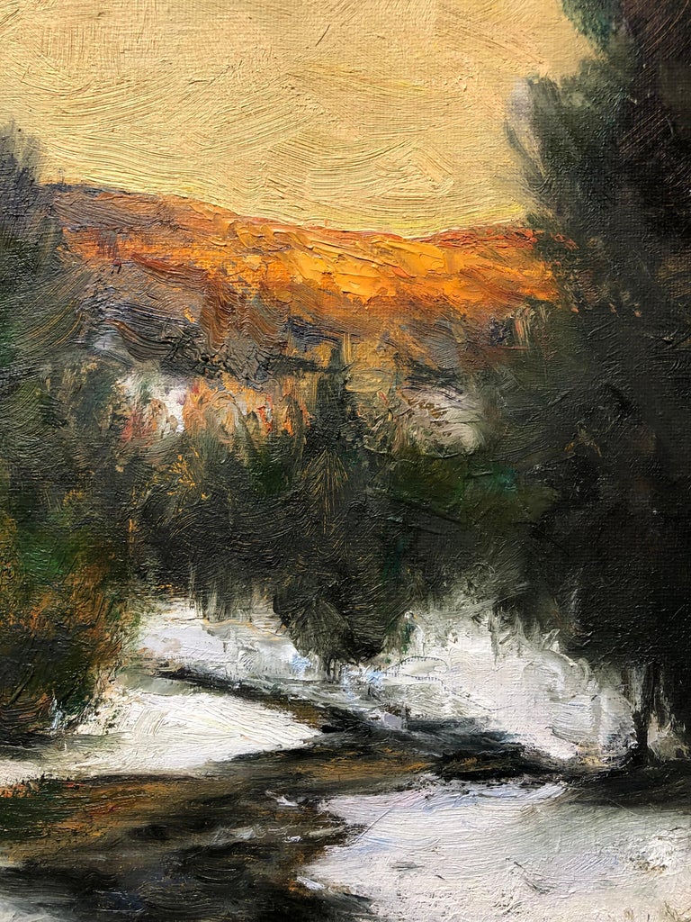 Dennis Sheehan - Dennis Sheehan, "Winter's Warmth", Tonalist Landscape ...