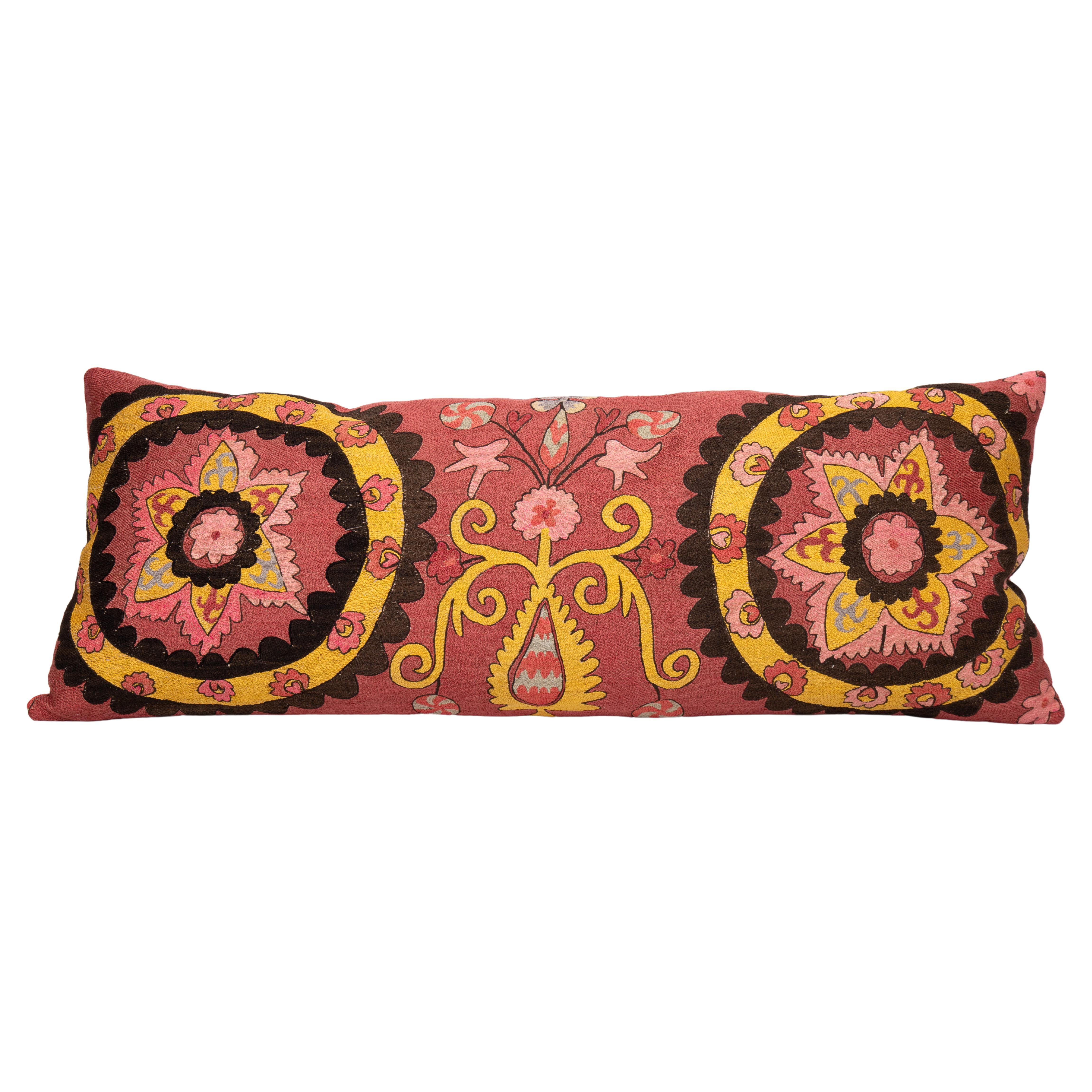 Densely Embroidered Uzbek Tashkent Suzani Pillowcase, 1930s at 1stDibs