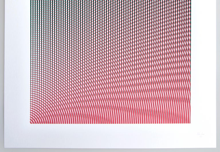 Density Ripple Screen Print 'Green Pink' For Sale at 1stDibs