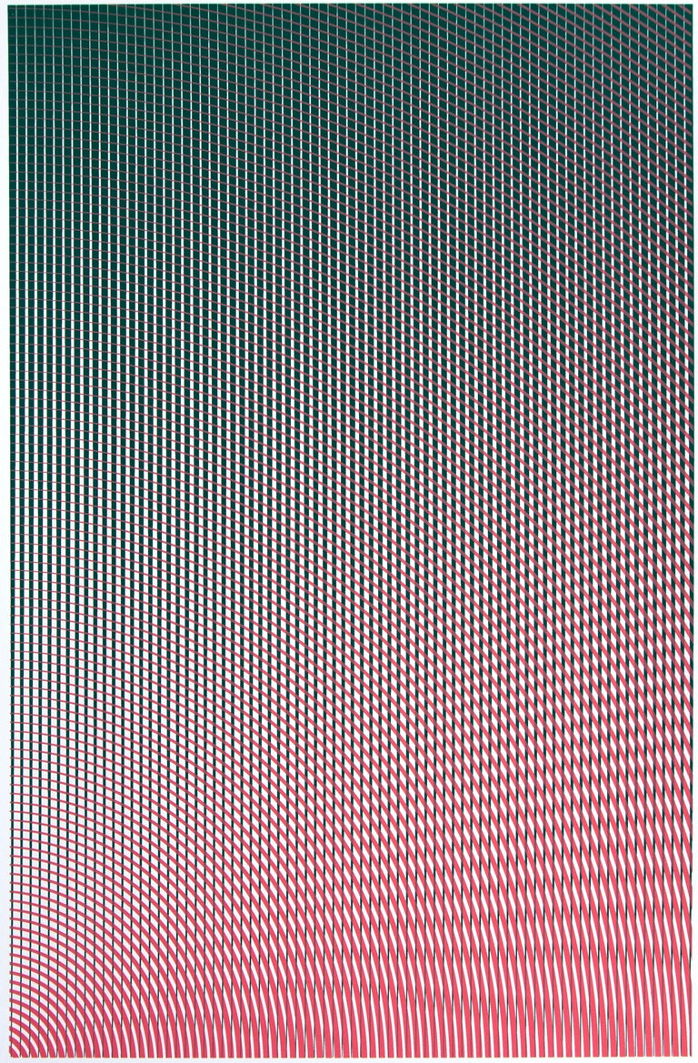 Density Ripple Screen Print 'Green Pink' For Sale at 1stDibs
