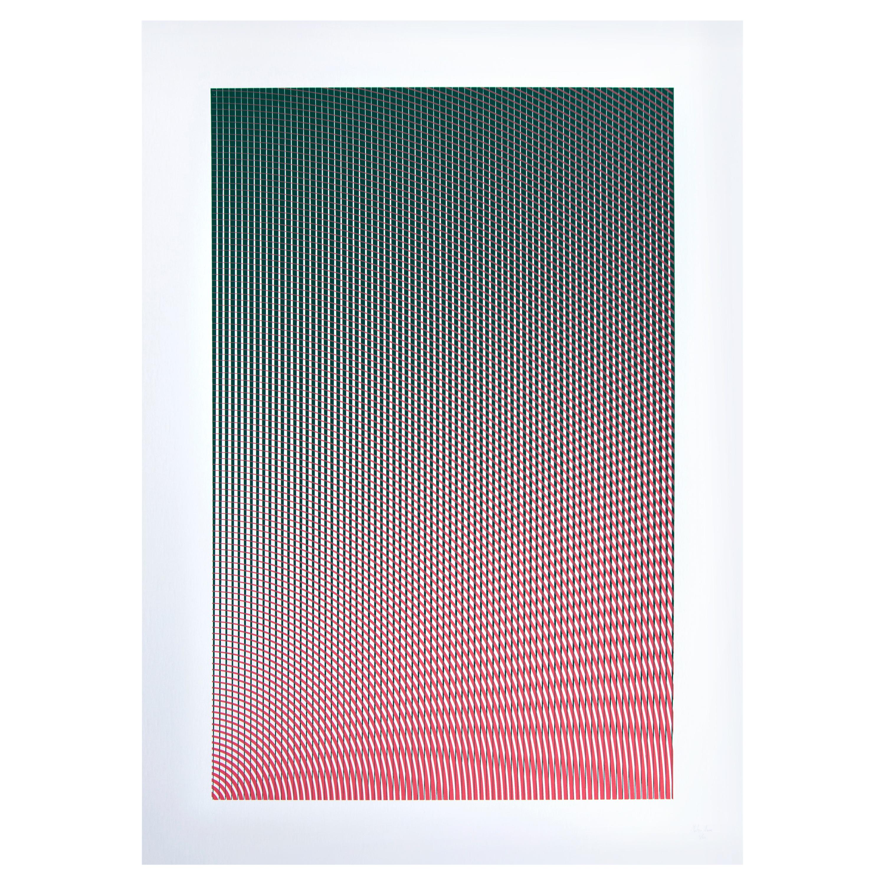 Density Ripple Screen Print 'Green Pink' For Sale at 1stDibs