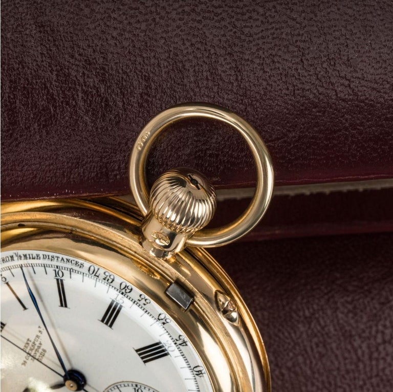 Dent Heavy 18CT Keyless Lever Chronograph Pocket Watch C1900s For Sale ...