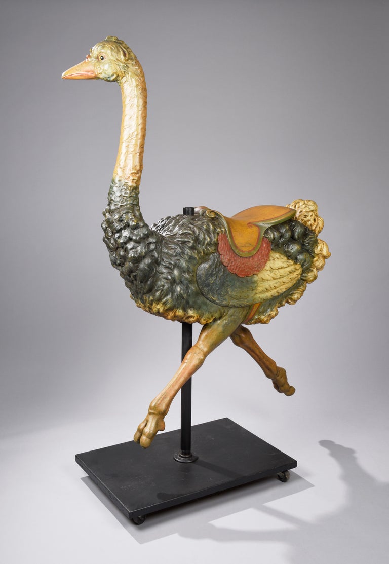 Dentzel Carved Ostrich Carousel Animal For Sale at 1stDibs