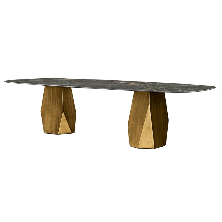 Deod Black Two Bases Dining Table, by Gianluigi Landoni, Made in Italy ...