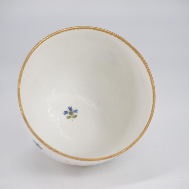 Derby Beaker and Saucer, Cornflower Pattern #100, c. 1790 For Sale at 1stDibs