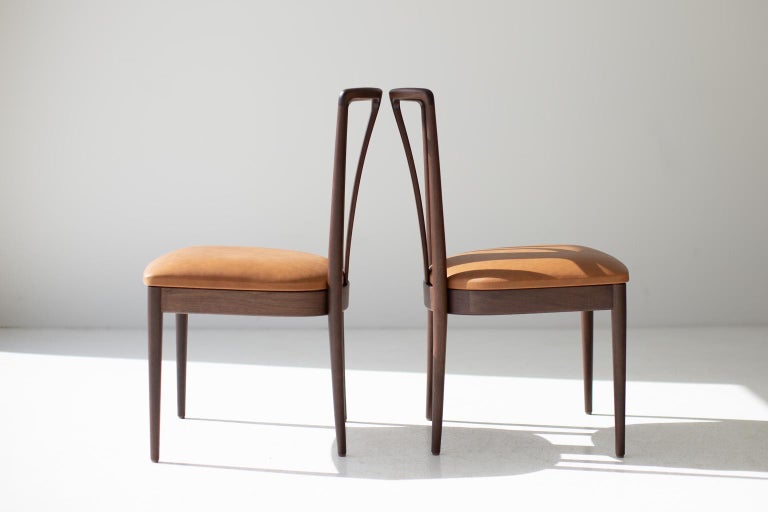 Derby Dining Chairs, Modern Wood Dining Chairs, Walnut, Leather ...