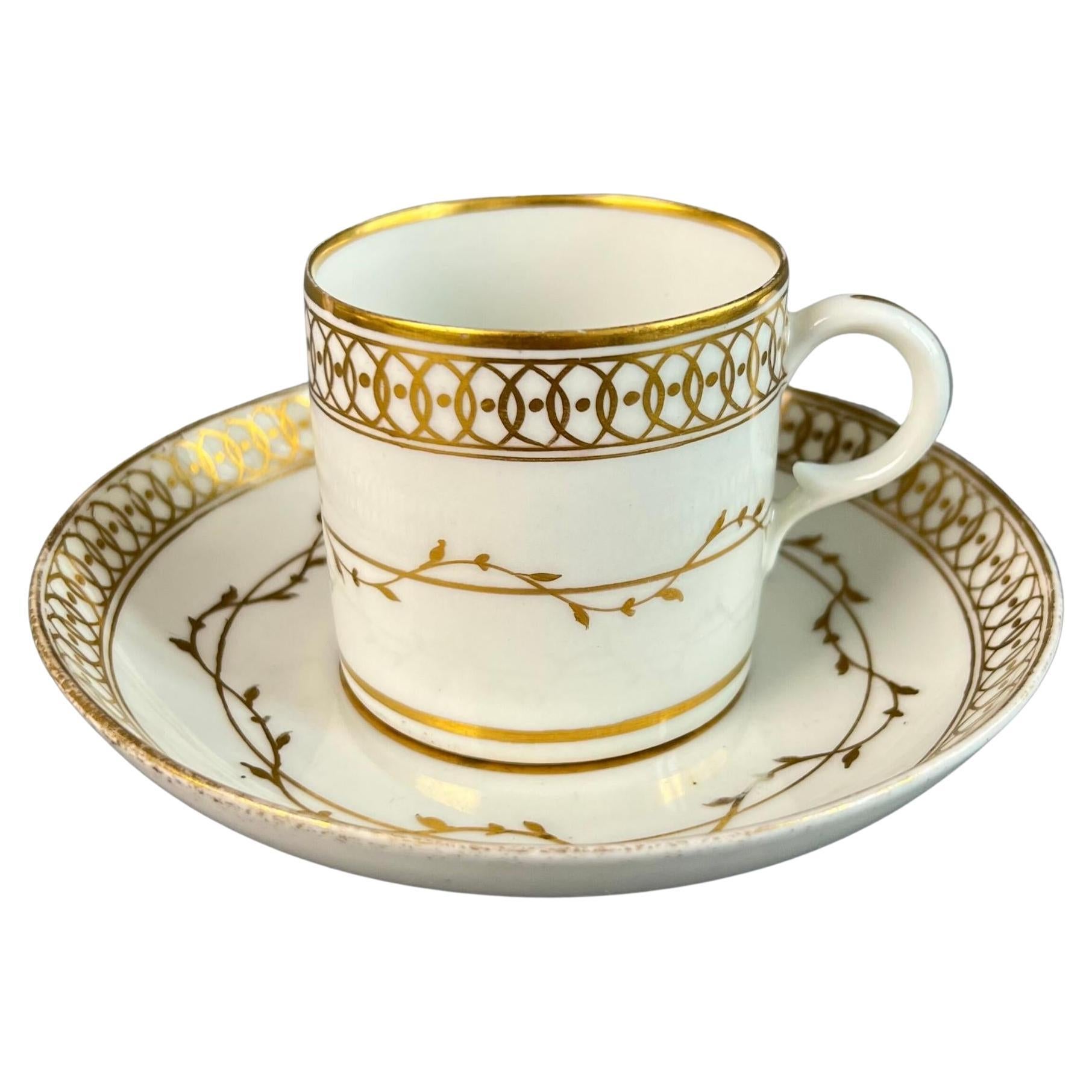 Derby Porcelain Coffee Can and Saucer, White with Gilt Georgian, circa ...