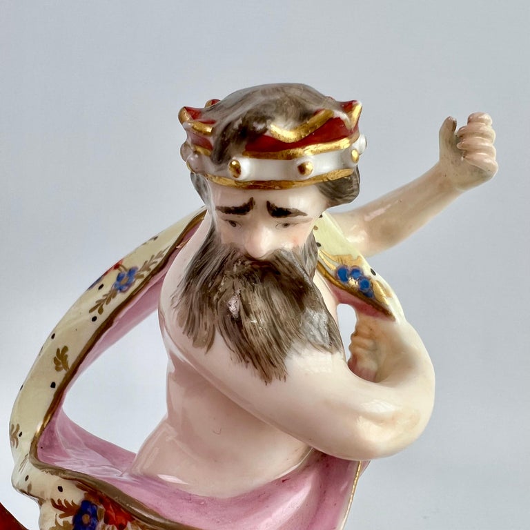 Derby Porcelain Figure of Neptune and Dolphin on a Shell, ca 1785 For ...