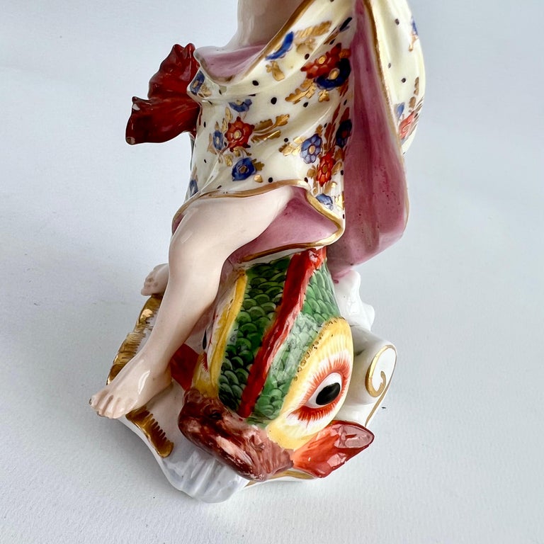 Derby Porcelain Figure of Neptune and Dolphin on a Shell, ca 1785 For ...