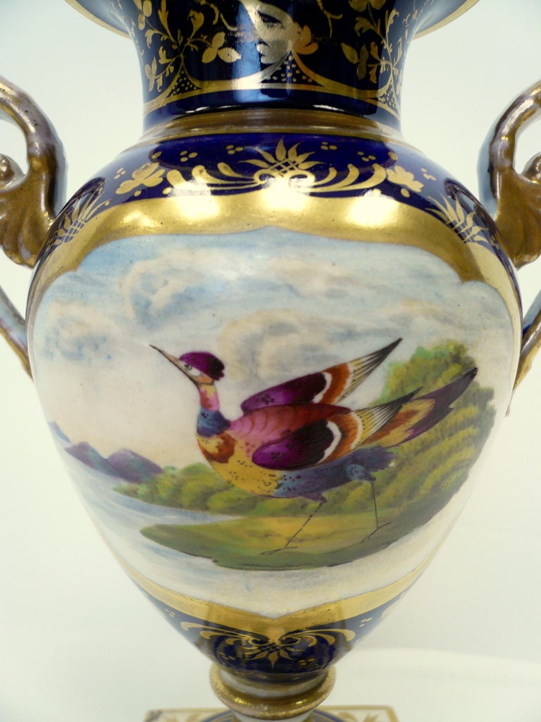 Derby Porcelain Hand-Painted Urn Form Vase For Sale at 1stDibs ...
