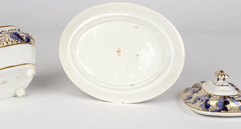 Derby Porcelain Works Leaf Pattern Lidded Sucrier and Stand For Sale at ...